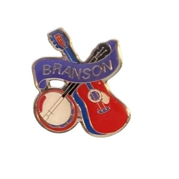 Other | Vintage Banjo Guitar Branson Missouri Gold Tone Enamel Lapel ...